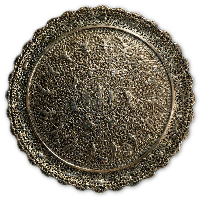 Antique Indian Silver Tray, Large Size, Kutch, India – Circa 1880 ...