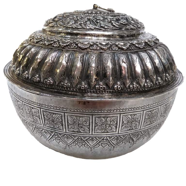 Antique Malay Silver Lidded Water Container, Malaysia – 19th Century ...