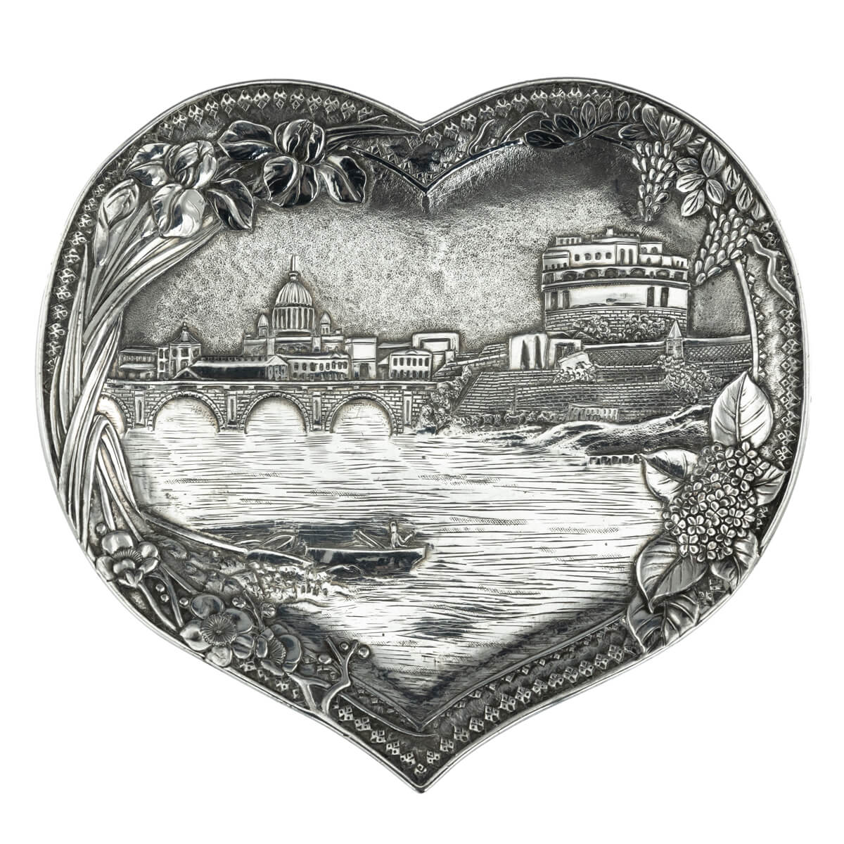 Antique Indian Silver Heart Shaped Dish, O.M Bhuj, Kutch, India - C. 1 ...