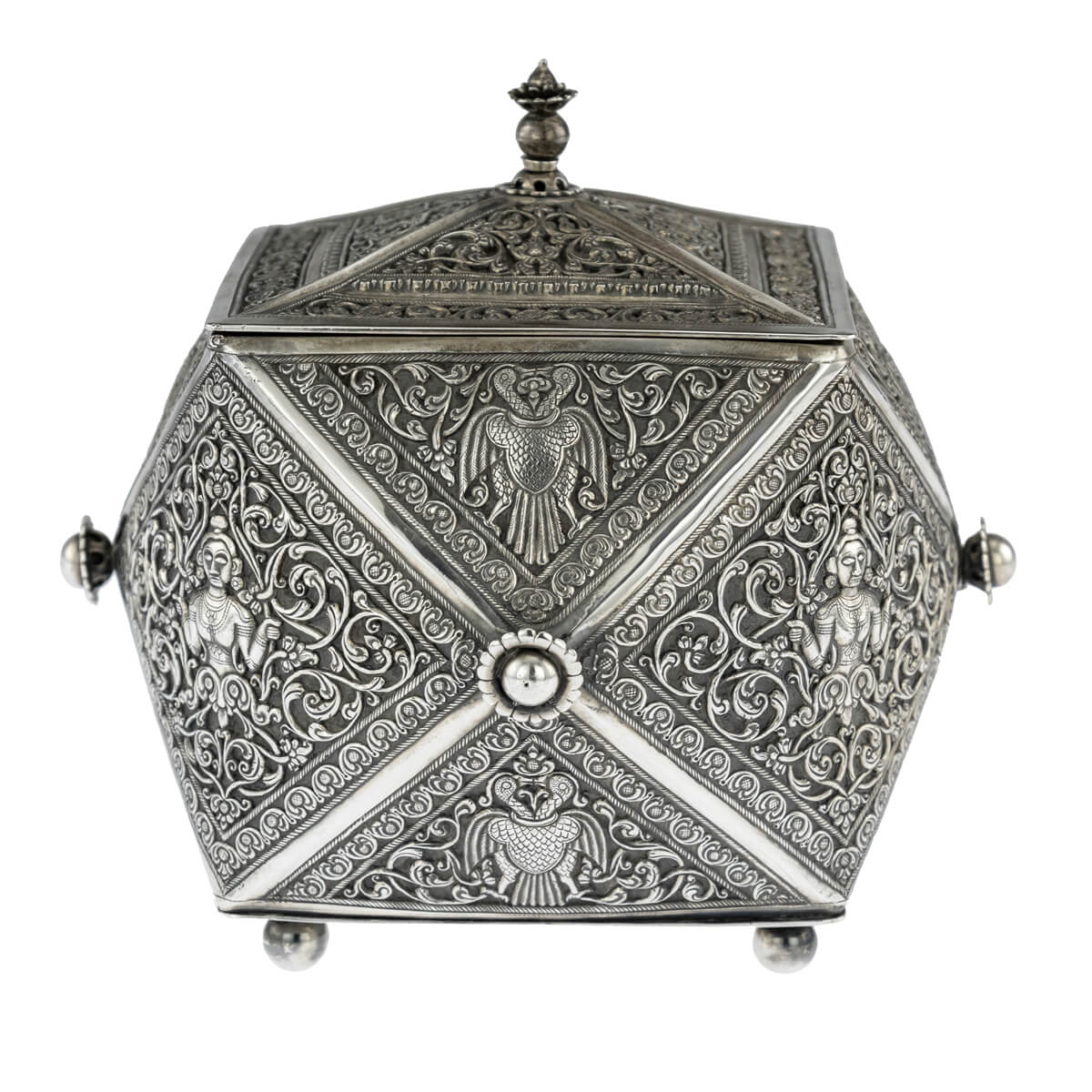 Antique Sri Lankan Silver Multi-Sided Box, Sri Lanka, Ceylon - Circa 1 ...
